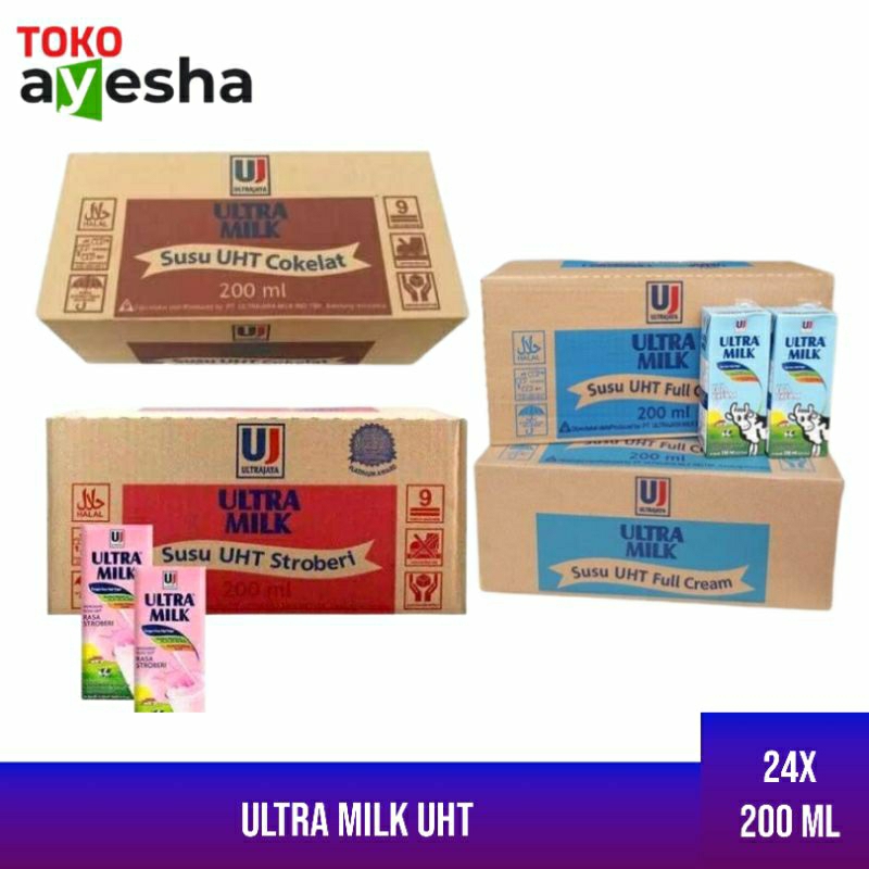 Jual Ultra Milk Susu UHT 200 ML - 1 Dos isi 24 | Shopee Indonesia