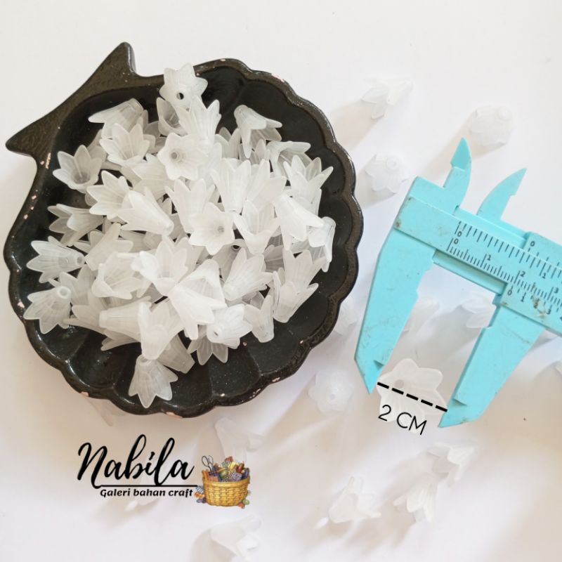 Jual (100/50/25) kelopak bunga lili ice putih bahan craft kerajinan ...