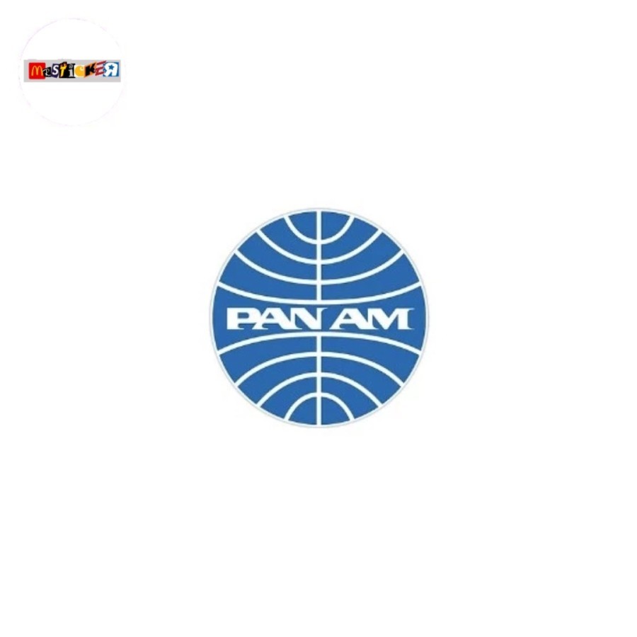 Jual sticker PAN AM Airways logo rounded stiker aviasi vintage retro ...
