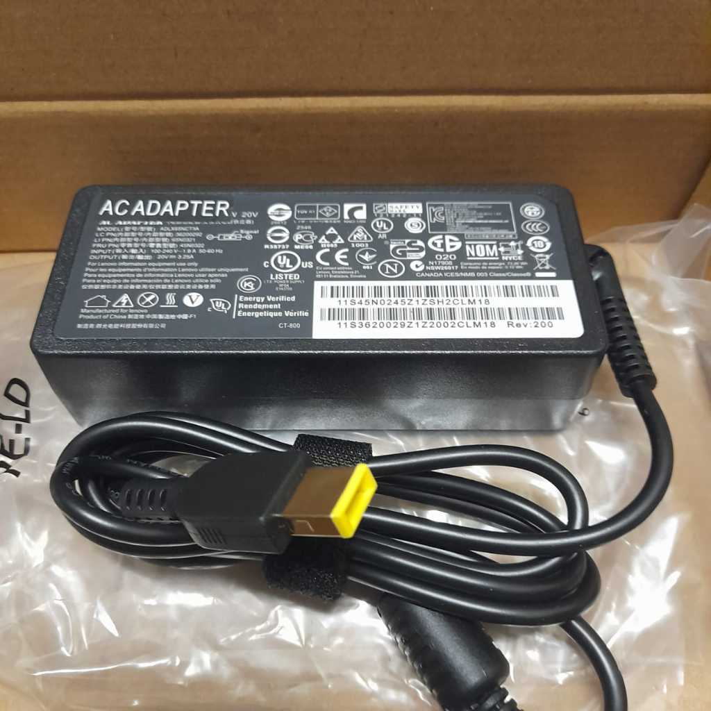 Jual Charger Laptop 65w usb ThinkPad X240 X240s X250 X260 W550s Yoga 11 ...