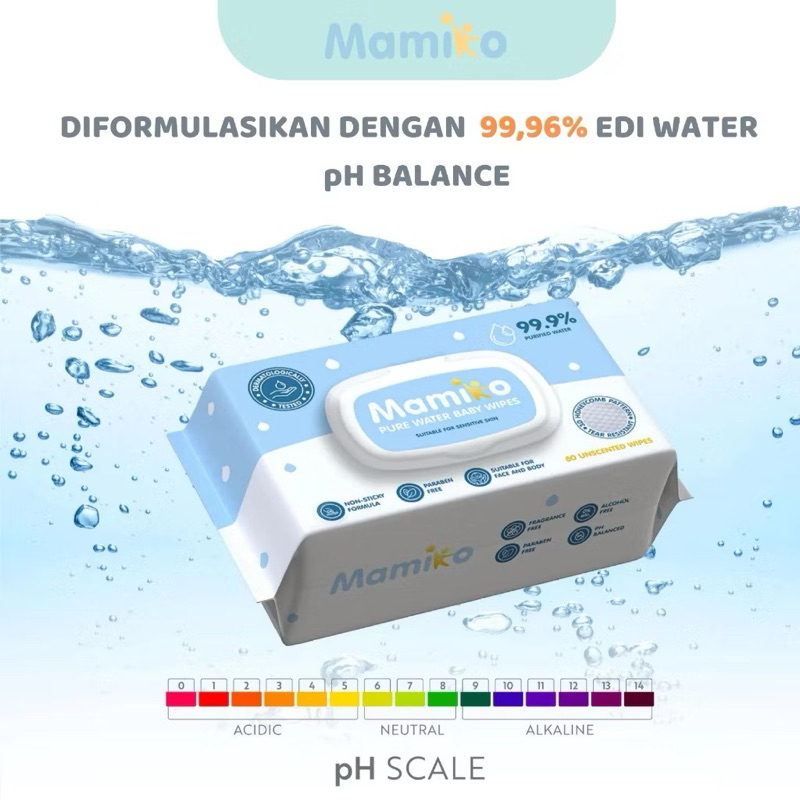 Jual Mamiko Baby Wipes Wet Tissue Pure Water Hand 80s Tissue Basah Bayi ...