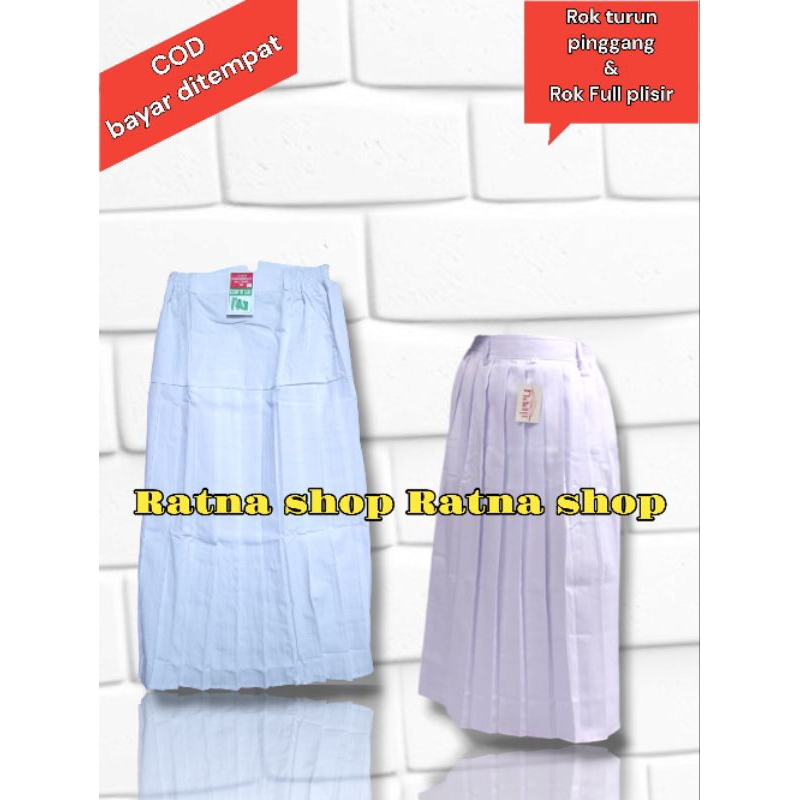 Jual SERAGAM SEKOLAH ROK PUTIH SD SMP SMA, ROK SEKOLAH PANJANG FULL PLISIR DAN ROK PANJANG TURUN ...