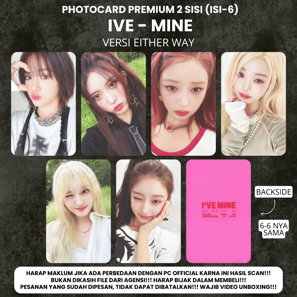 Jual REPLIKA UNOFFICIAL PHOTOCARD IVE MINE - Unofficial Photocard Ive Mine Yujin Wonyoung Rei ...
