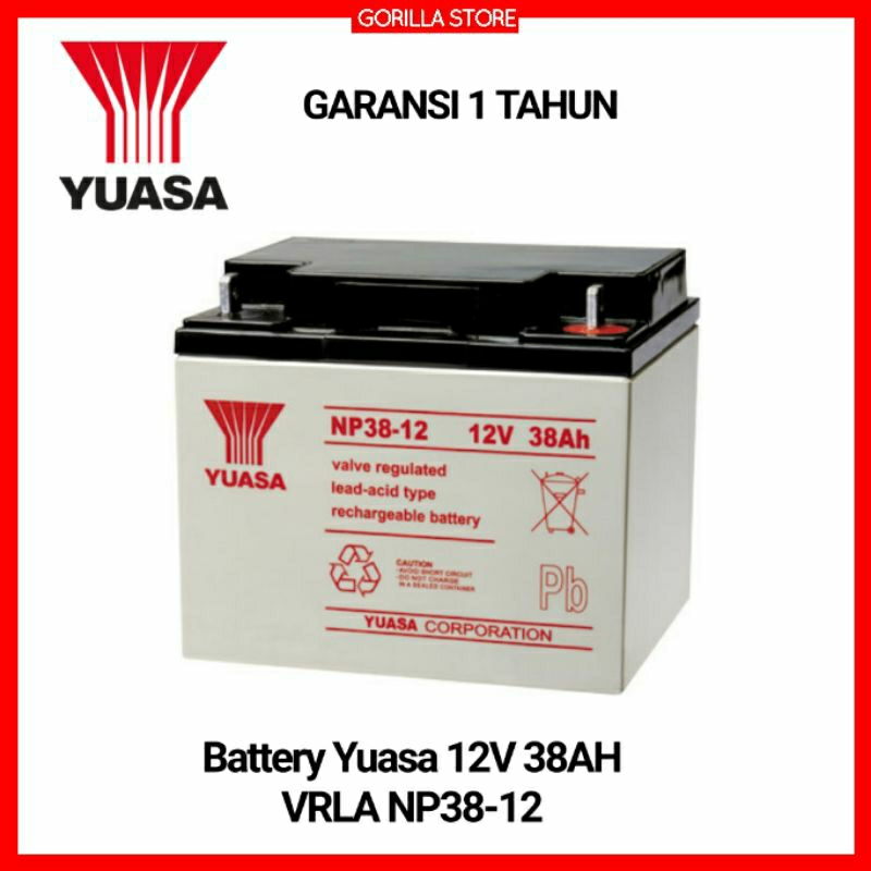 Jual Baterai Aki VRLA YUASA 12V 38AH - NP38-12 | Shopee Indonesia