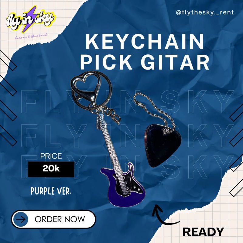 Jual Keychain Pick Gitar Gantungan Kunci Guitar Love star [PICK LAGI ...