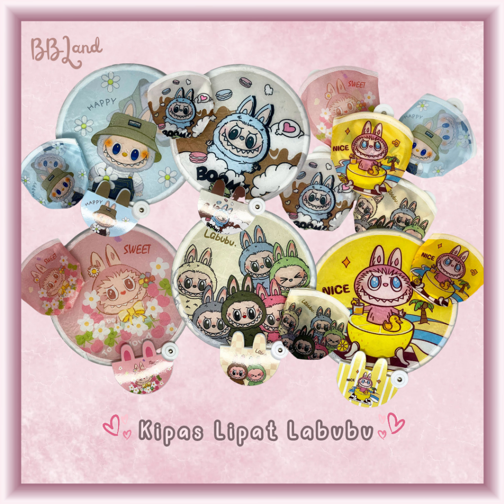 Jual Kipas Bulat Lipat Mini Karakter Labubu Kipas Tangan Viral Ajaib ...