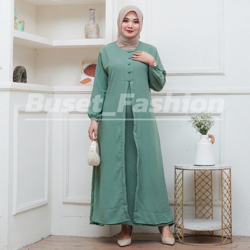 Jual Samira Dress Gamis Dewasa Polos Simple Bahan Crinkle Airflow Busui ...