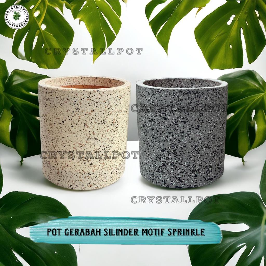 Jual POT BUNGA GERABAH TANAH LIAT SILINDER KOMBINASI D25 T25 - GERABAH ...