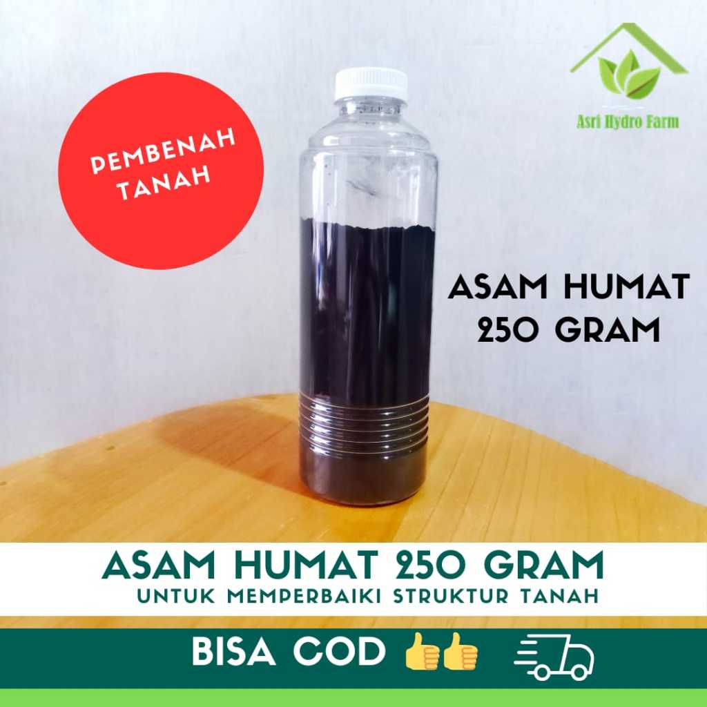 Jual ASAM HUMAT 250 GRAM KEMASAN BOTOL - Sodium Humate/ Humat/ Humic Acid - Penggembur Tanah 250 ...