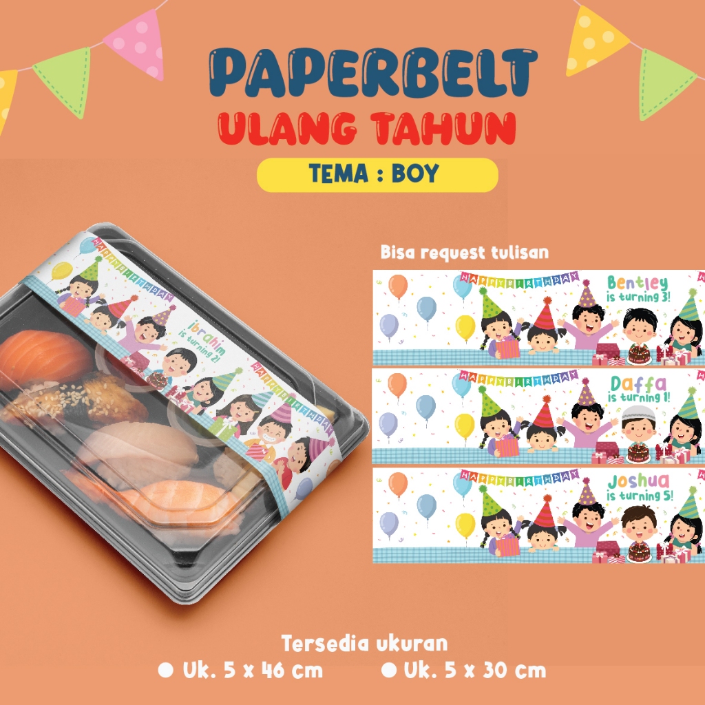 Jual Label Nasi Box Ulang tahun , Birthday Ulang Tahun Anak Boy Series ...