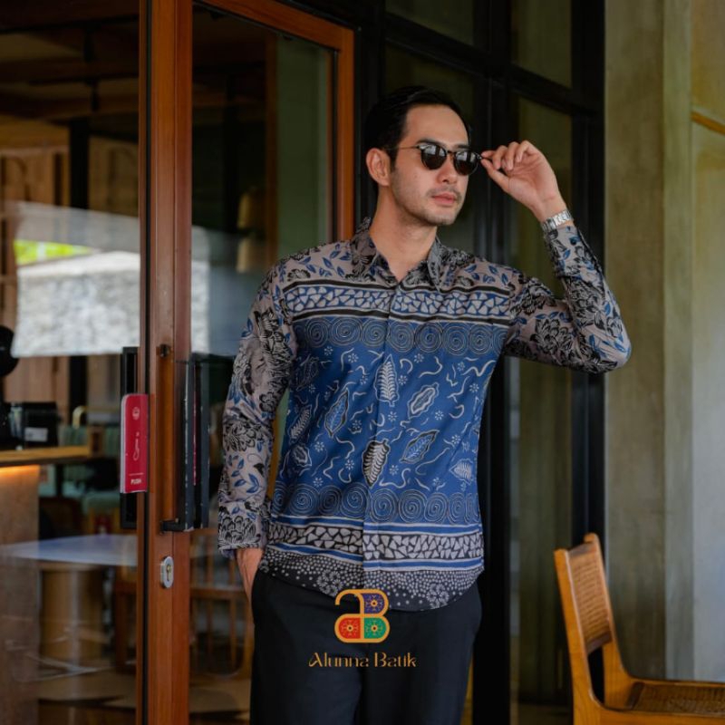 Jual GODONG GEDANG Kemeja Batik Pria Lengan Panjang Reguler Modern ...