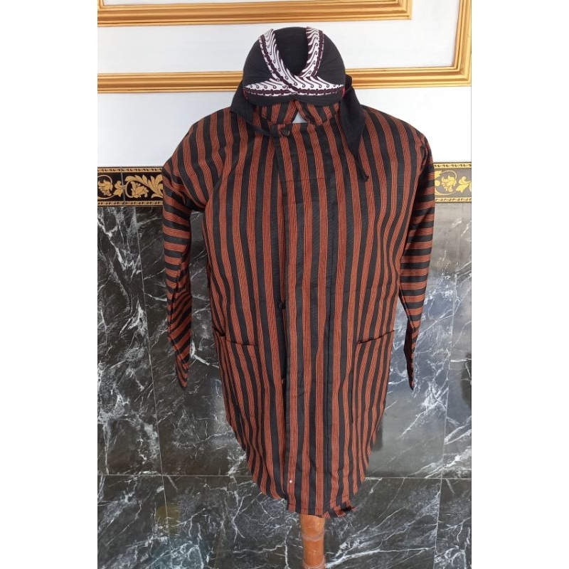 Jual surjan batik lurik bonus blangkon(dewasa) | Shopee Indonesia