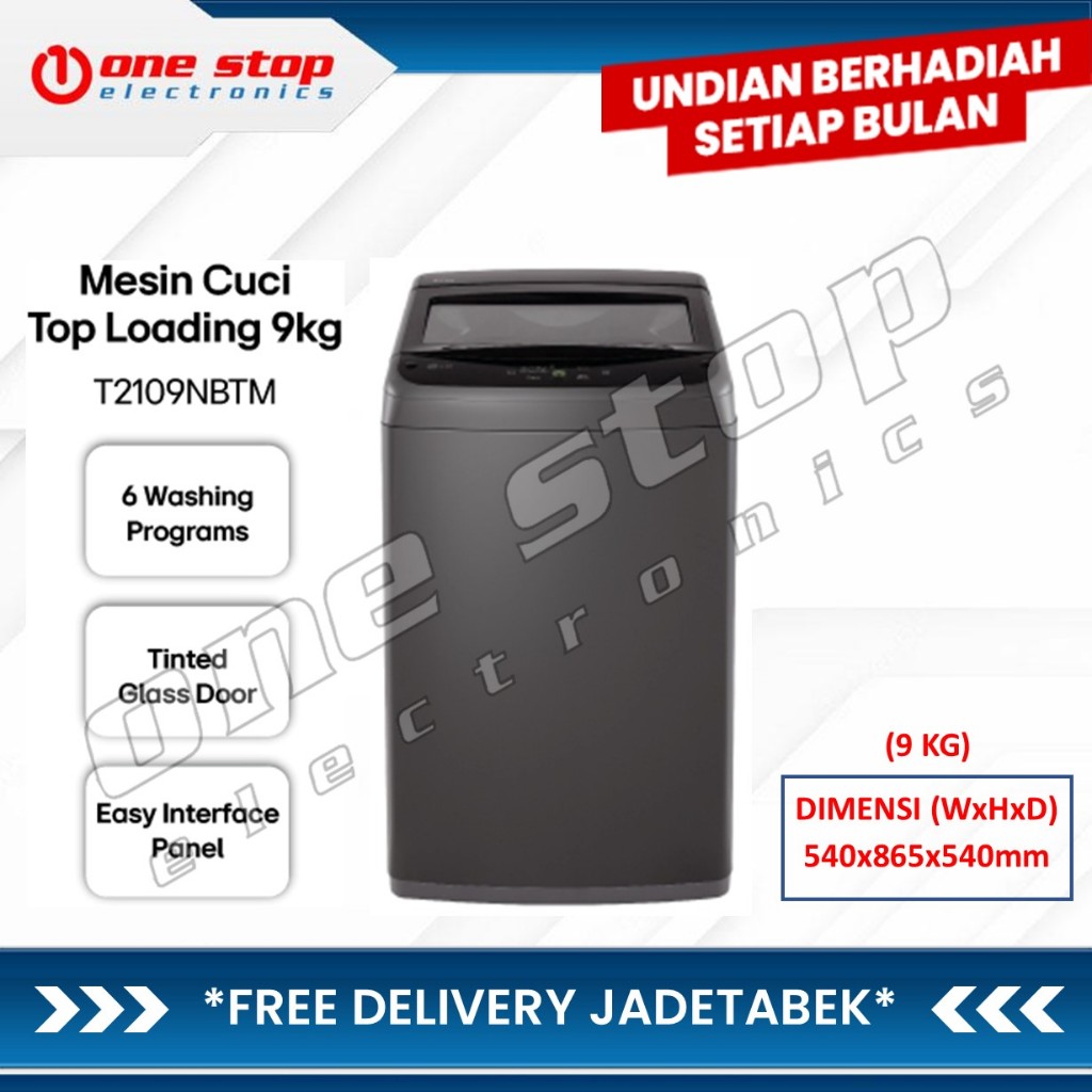 Jual LG T2109NBTM Mesin Cuci Top Loading - 6 Washing Programs - Tinted ...