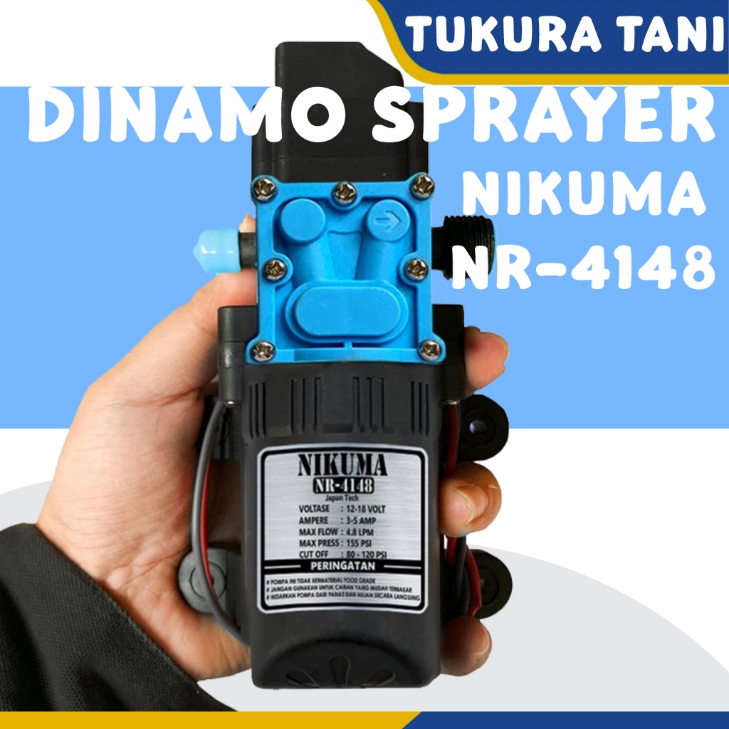 Jual Pompa DC 12V sprayer elektrik NIKUMA 155 psi Otomatis Body Pendek ...