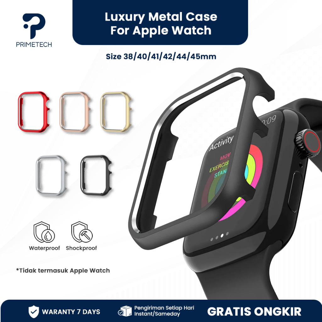 Jual Luxury Metal Case For Apple Watch Series 1 2 3 4 5 6 7 8 9 SE Hard ...