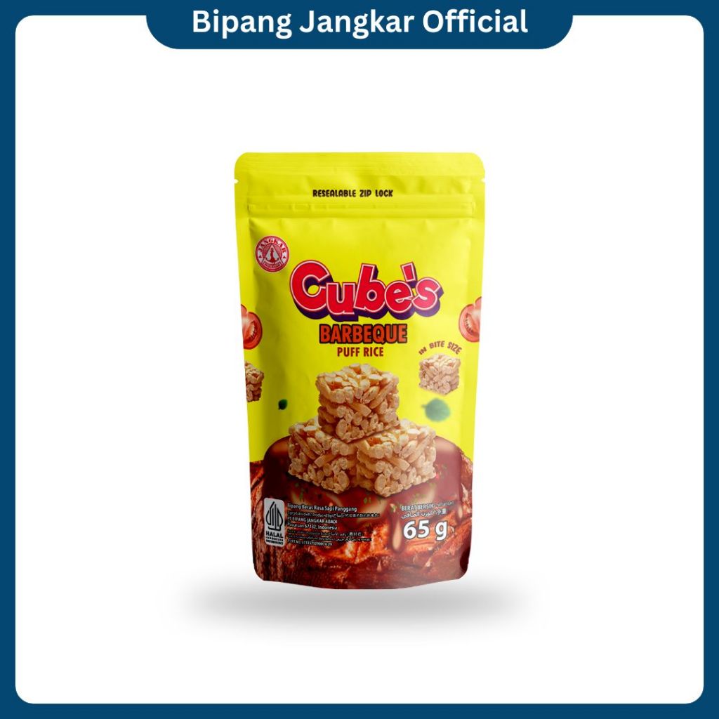 Jual BIPANG/ PUFF RICE JANGKAR CUBE'S RASA BBQ | Shopee Indonesia