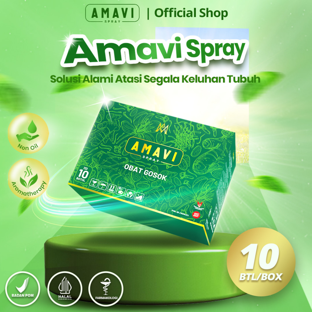 Jual Amavi Spray - Obat Gosok Semprot 100ml (1 box - 10 botol) | Shopee ...