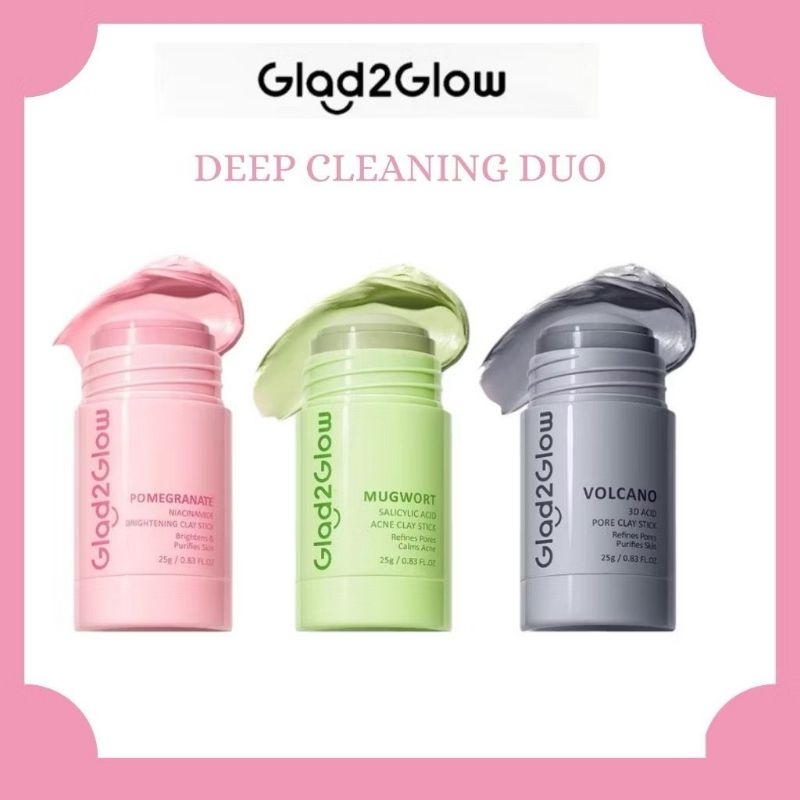 Jual GLAD2GLOW Clay Stick 25 gr | Pomegranate Niacinamide Brightening| Mugwort Salicylic Acid ...