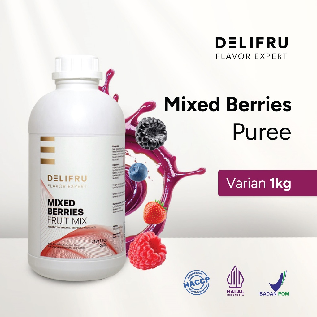 Jual Mixed Berries Puree Fruit Mix Delifru 1 Kg - Puree Mix Berries ...