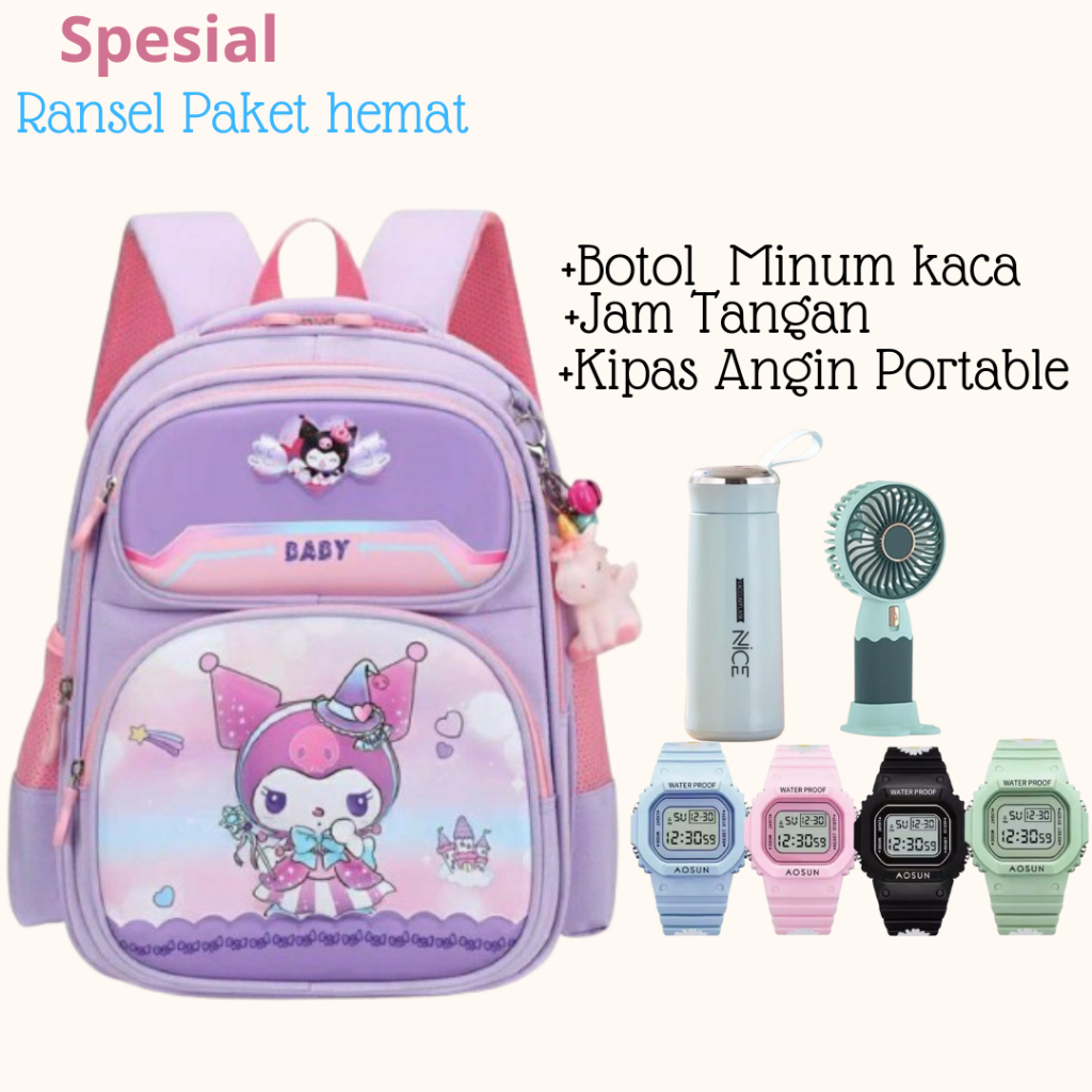 Jual Tas Ransel Anak Perempuan Motif Kuromi Terbaru Backpack Tas Sekolah Anak SD | Shopee Indonesia