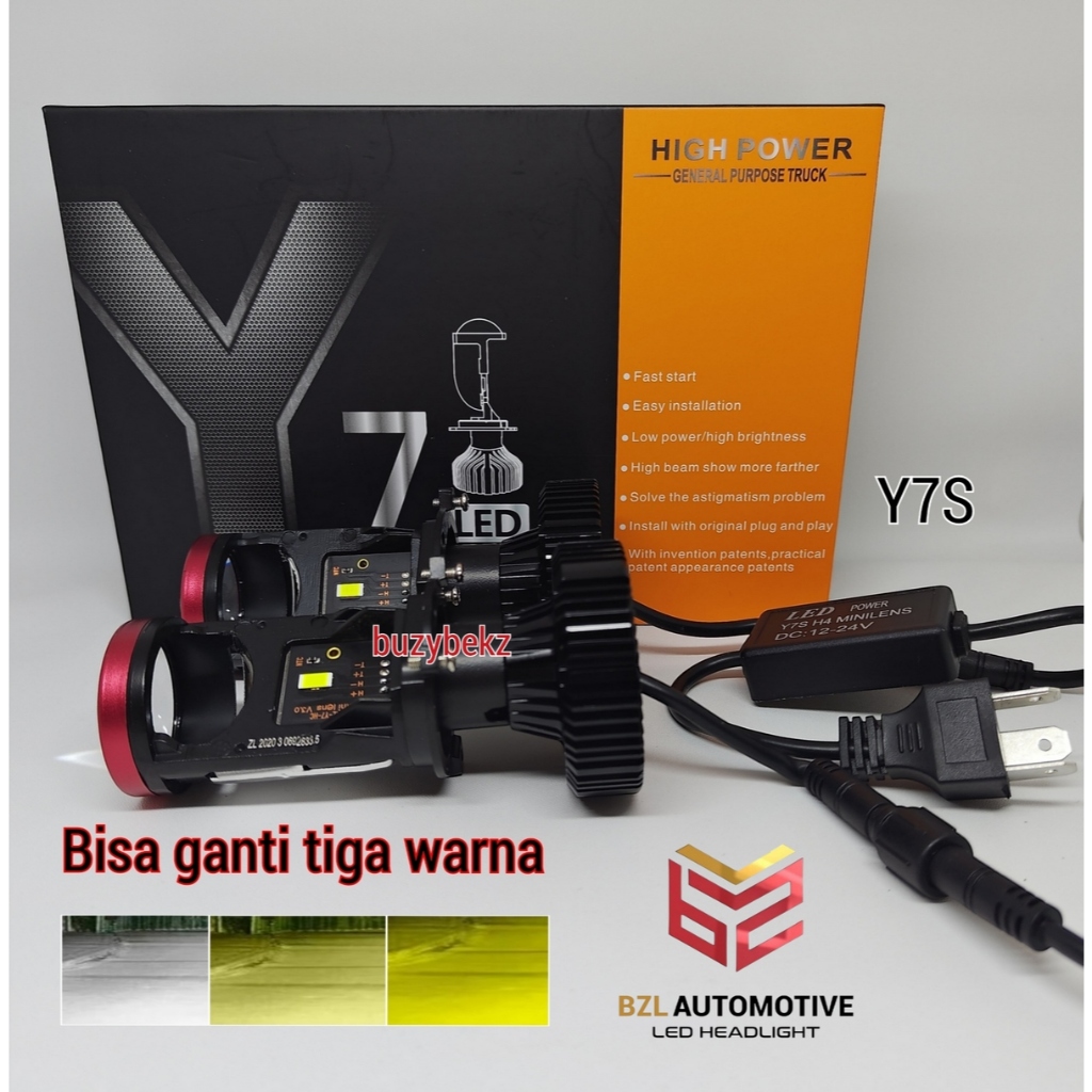 Jual BZL LAMPU LED MOBIL MOTOR H4 MINI PROJEKTOR PROJIE Y7S TIGA WARNA ...