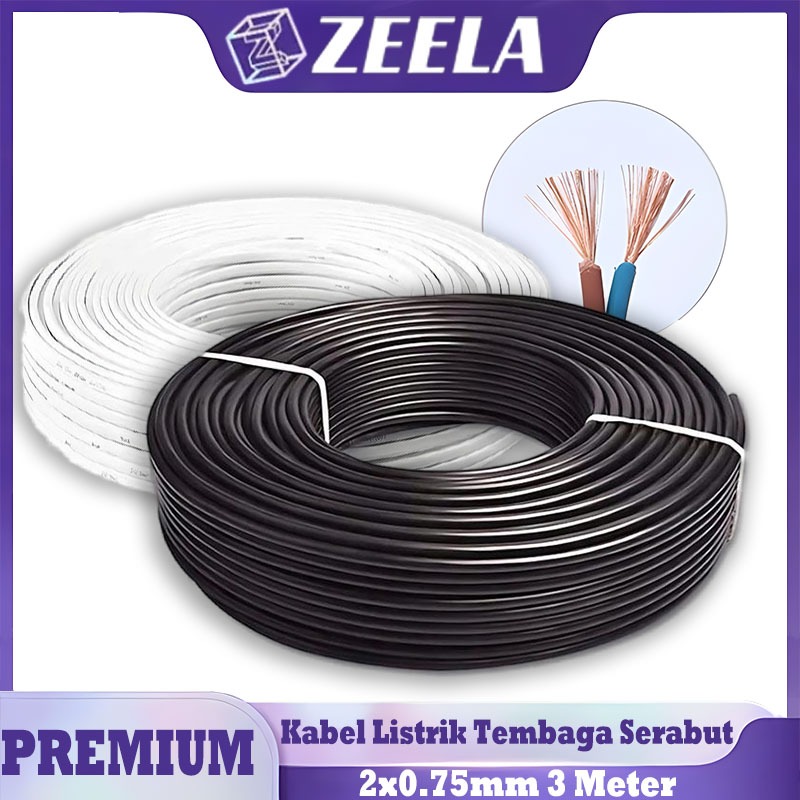 Jual Kabel Listrik Tembaga Serabut NYMHY(3 METER) 2x0.75mm SNI Kabel Tembaga Murni | Shopee ...