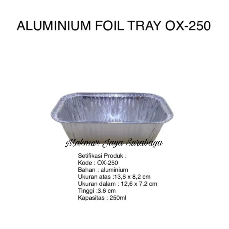 Jual (10 pcs) Aluminium Foil Cup OX 250 Bestfresh/Alufoil Tray Persegi Panjang 5x10 cm OX 250 ...
