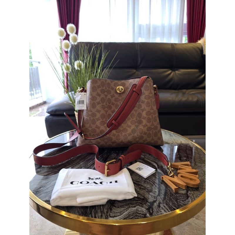 Jual NEW Coach Willow Shoulder Bag in Signature Tan Rust ( Butik ...