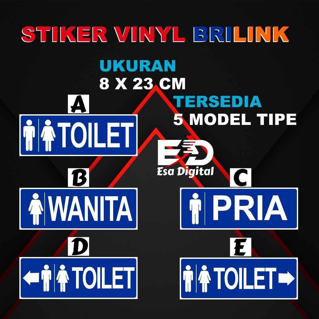Jual stiker vinyl 8x23cm RUANG TOILET sign rambu k3 | Shopee Indonesia