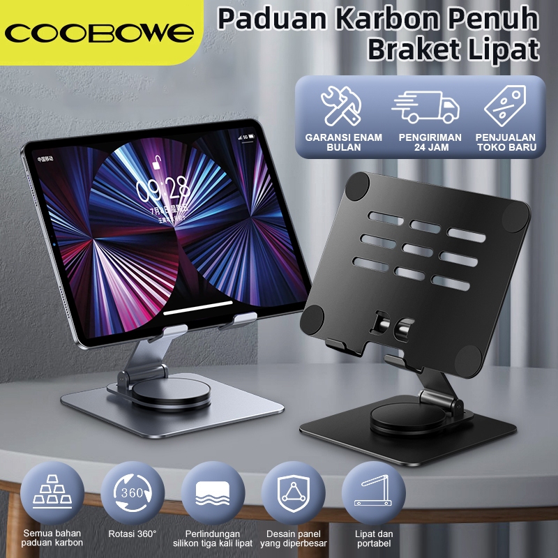 Jual COOBOWE 360 degree rotatable Tablet Stand Holder Hp Meja Aluminum ...