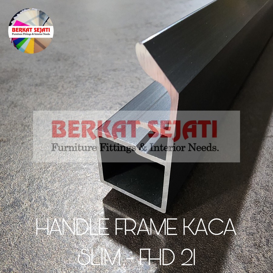 Jual FHD 21 HITAM BLACK - Handle Frame Kaca Aluminium Slim Lemari ...