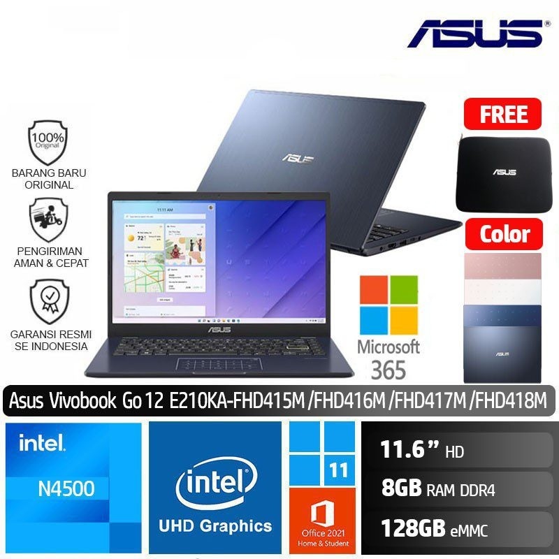 Jual Asus Vivobook Go 12 E210KA FHD415M Intel N4500 8GB 128GB Win11 OHS ...
