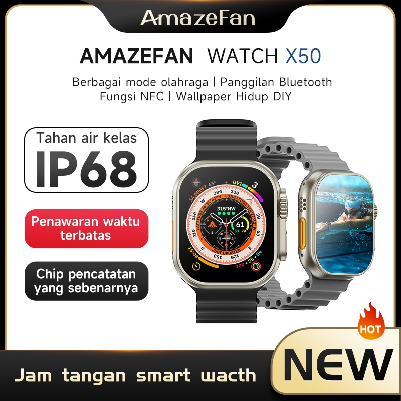 Jual AmazeFan New Smartwatch X50 2,1-inch Full Screen Layar Amoled ...