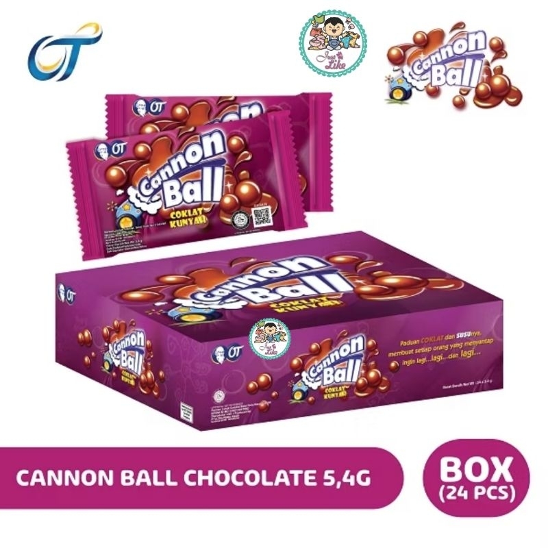 Jual Cannon Ball Snack Coklat Bola Kunyah (1 Box isi 24pcs) | Shopee ...