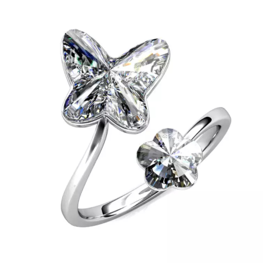 Jual Crystal Park Ring WG - Cincin Kristal Swarovski lapis emas by Her Jewellery | Shopee Indonesia