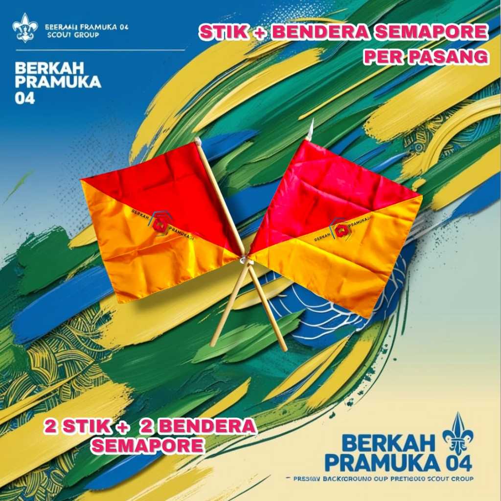 Jual bendera semapur + tongkat ( bendera 2 + tongkat 2 ) sepasang ...