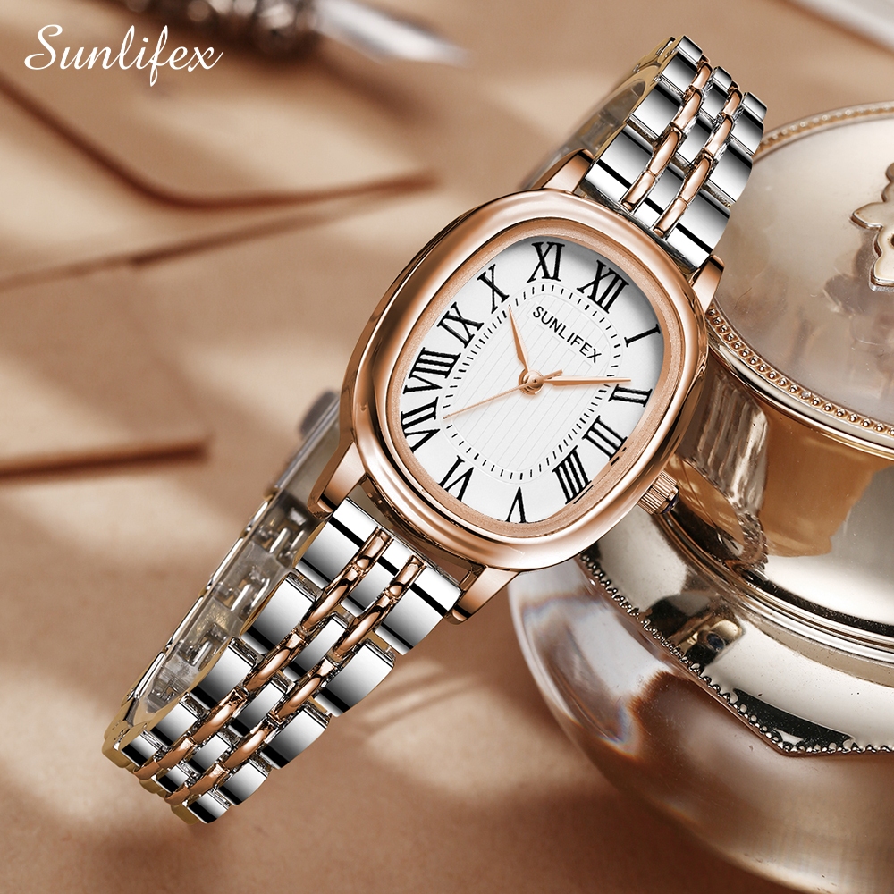 Jual Sunlifex Jam Tangan Wanita Analog Original Korean Tali Rantai Oval ...