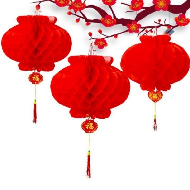 Jual LAMPION IMLEK MERAH [2PCS] LAMPION TAWON IMLEK / LAMPION HONEYCOMB ...