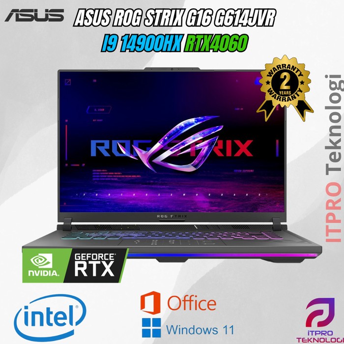 Jual ASUS ROG STRIX G16 G614JVR I9 14900HX RTX4060 8GB/ 16GB 1TB ...