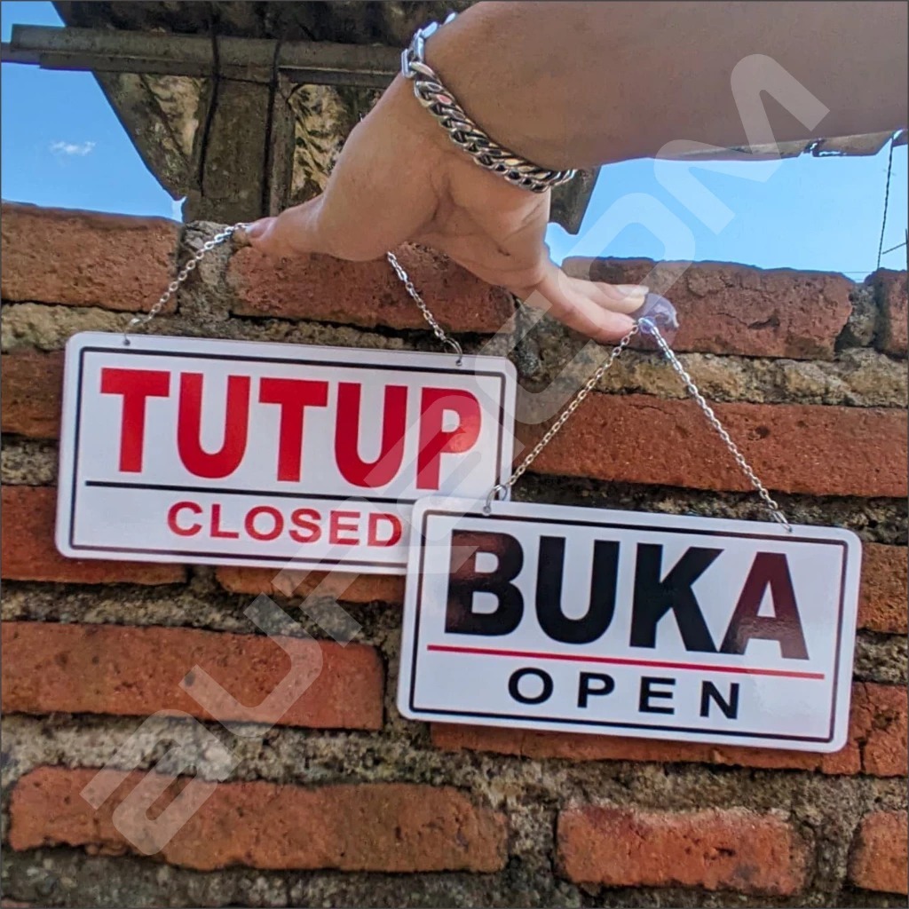 Jual Papan Akrilik Sign Buka OPEN & Tutup CLOSED Buka Tutup Ukuran ...