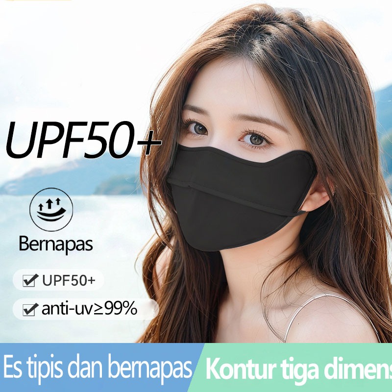 Jual Masker Wajah Anti Ultraviolet UV UPF50+ Pelindung Matahari /Masker Wanita Ice Sutra Premium ...