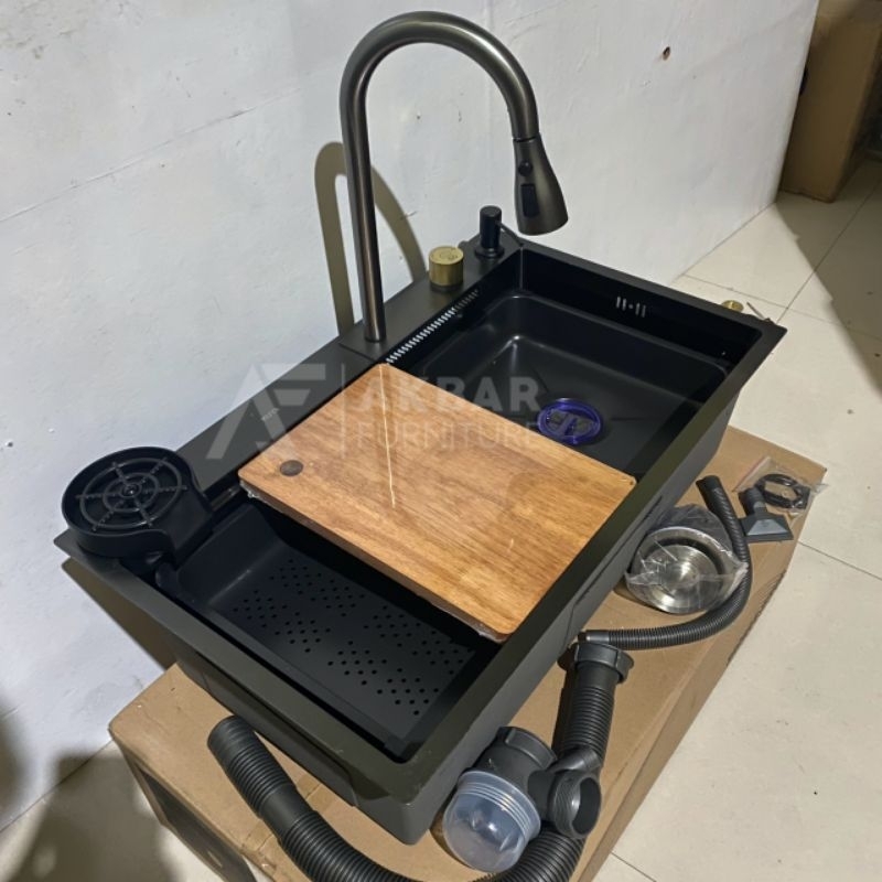 Jual Paket Kitchen Sink Luxury Full Set Kran, Talenan, Pencuci Gelas ...