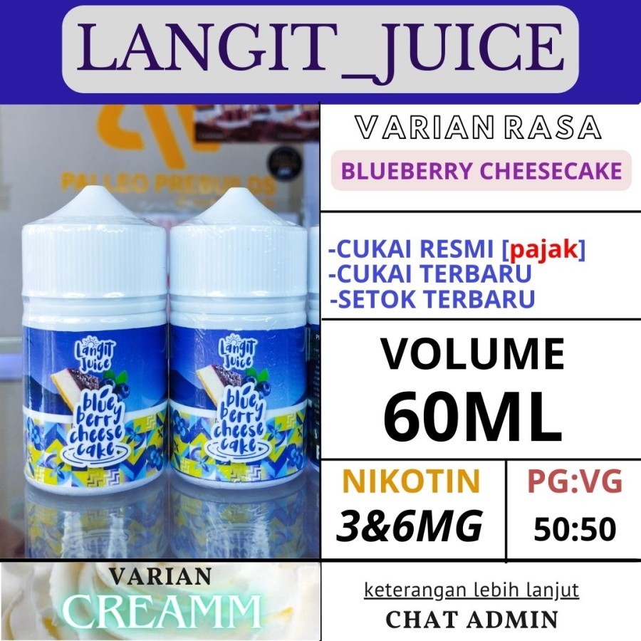 Jual Liquid freebase 60ml langit juice terbaru BLUEBERRY CHEESECAKE ...