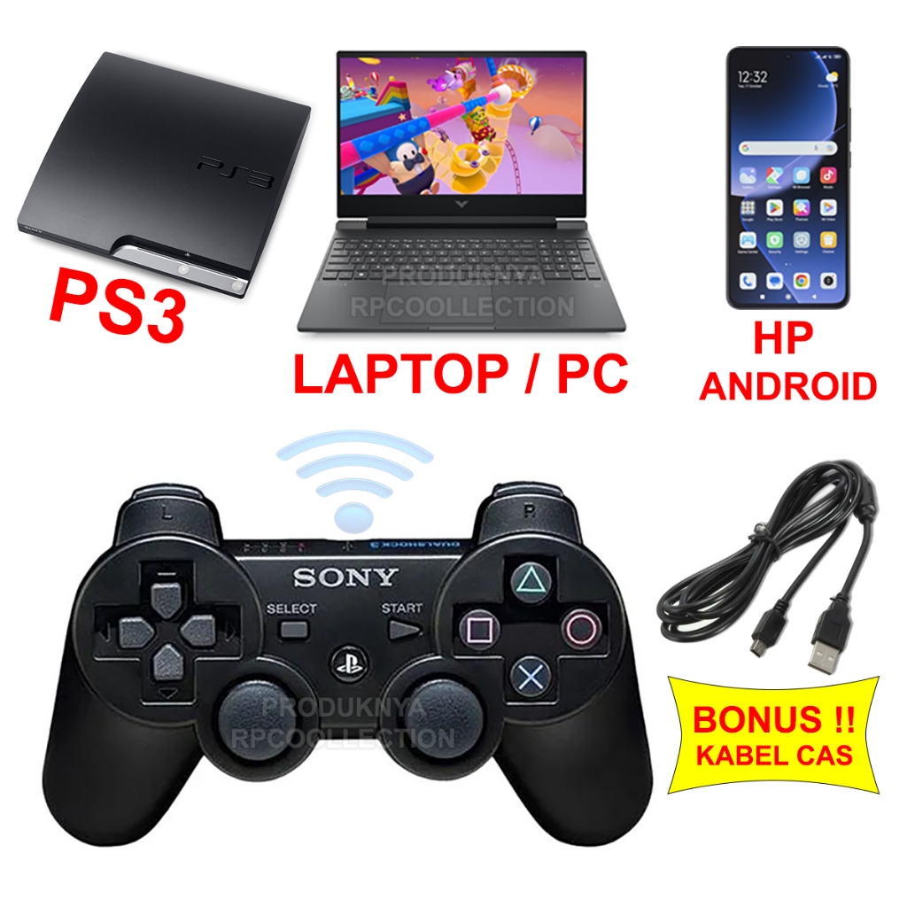 Jual Stick PS3 Wireless Bisa ke Laptop dan HP Android Stik PS3 Ori ...
