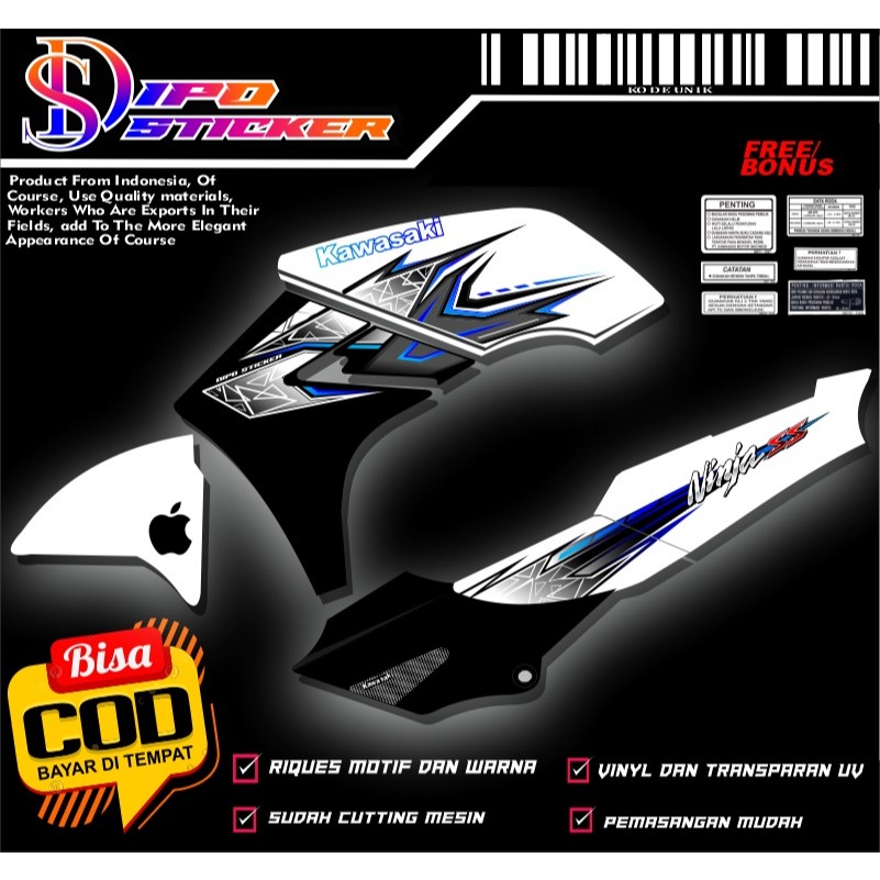 Jual sticker striping motor ninja ss 25 transparan (bisa riquest ...