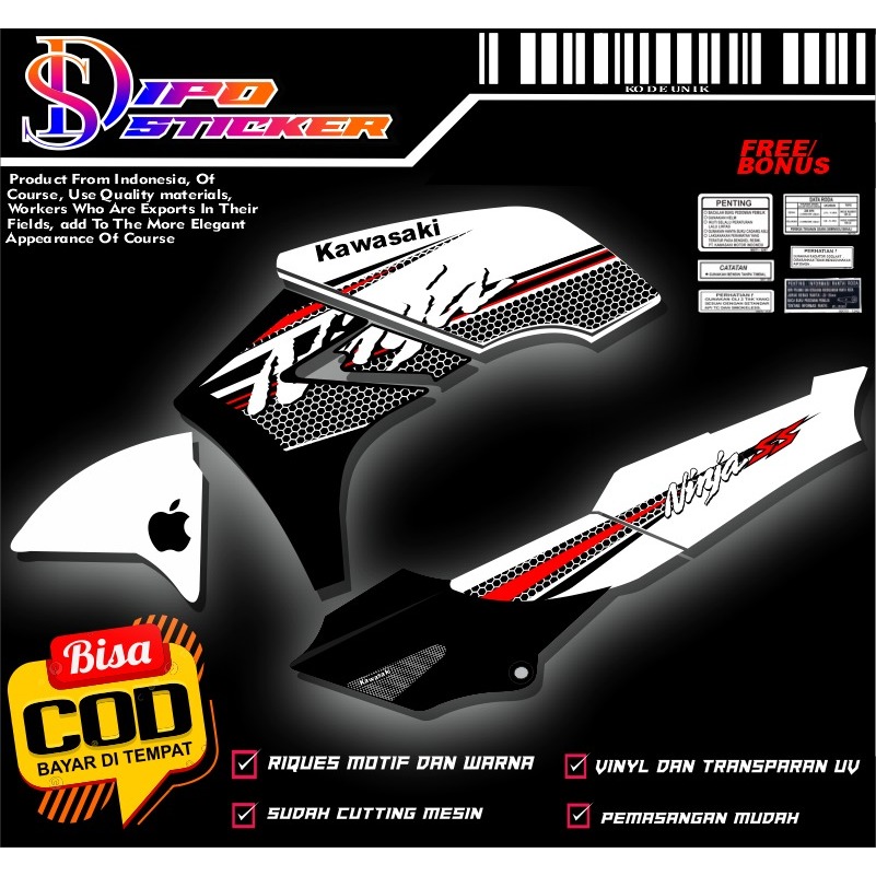 Jual sticker striping motor ninja ss 24 transparan (bisa riquest ...