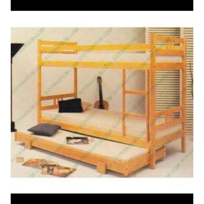 Jual Ranjang kayu ramin susun tingkat + ranjang sorong bandung (tnp ...