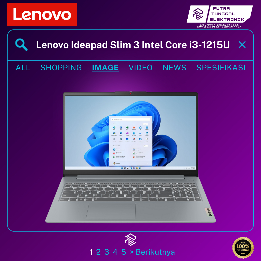 Jual Lenovo IdeaPad Slim 3 Intel Core i3-1215U Laptop PRODUK 100% ...