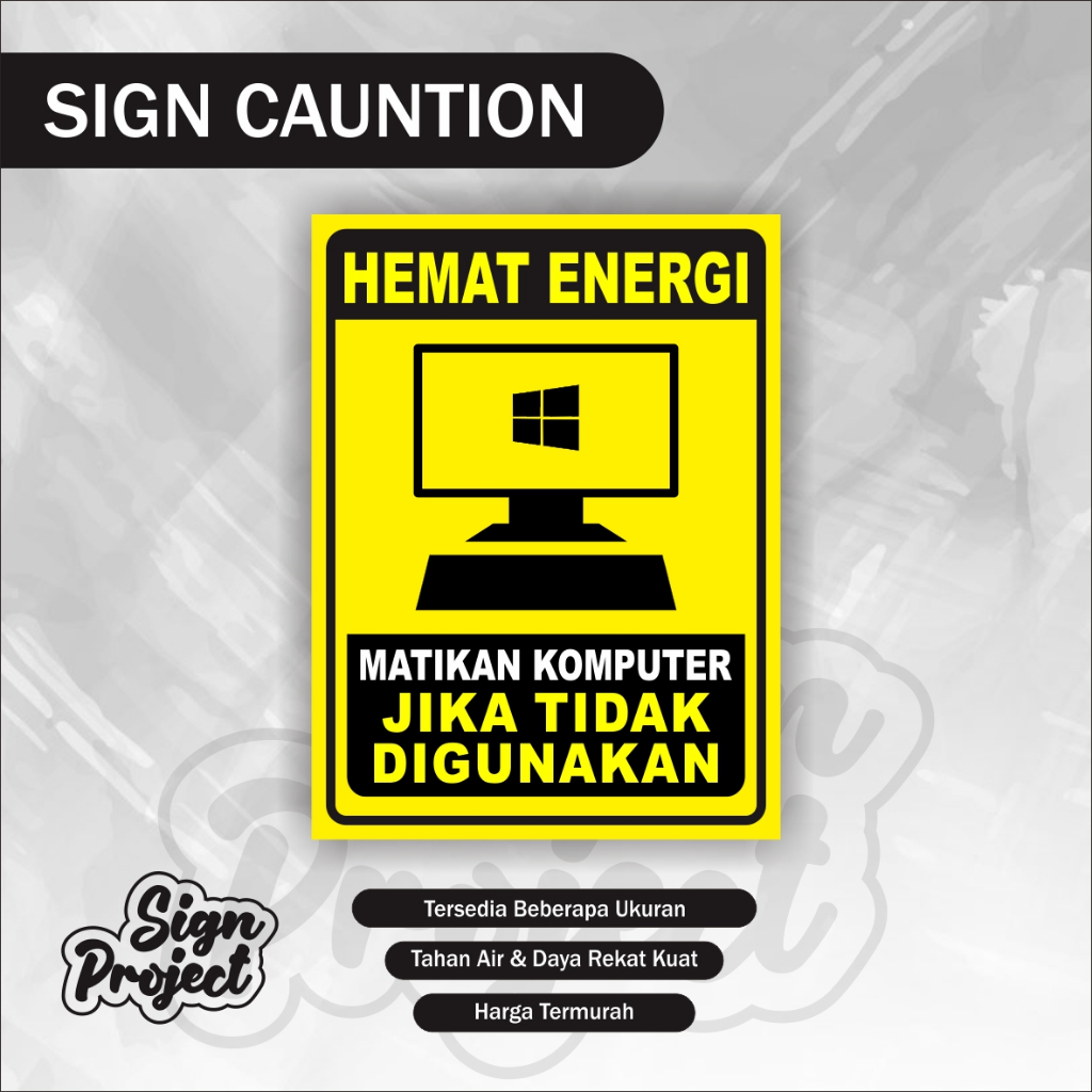 Jual Sticker Matikan komputer / sticker matikan listrik hemat energi ...