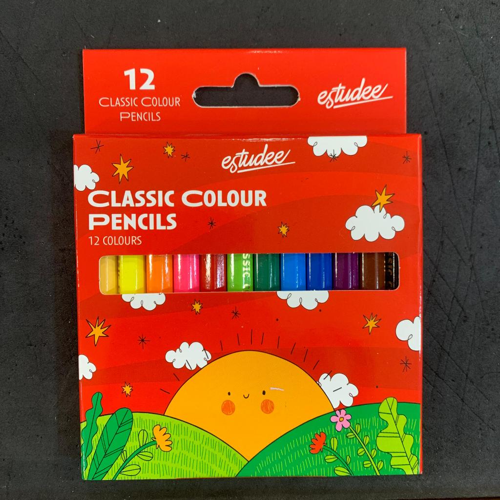 Jual ESTUDEE CLASSIC COLOR PENCIL 12 HALF LENGHT ES-PCL12HALF | Shopee ...
